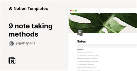 Notion Note Taking Templates Different Note Taking Templates