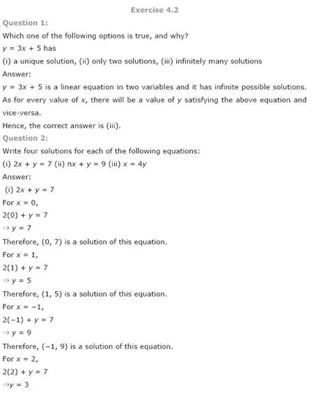linear equations in two variables class 9 maths ncert solutions