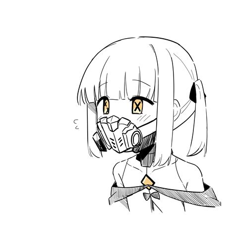 Safebooru 1girl Absurdres Aimpoleume Bare Shoulders Blue Archive Blunt Bangs Covered Mouth