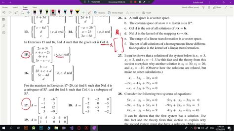 4 2 null spaces column spaces and linear transformations suggested questions youtube