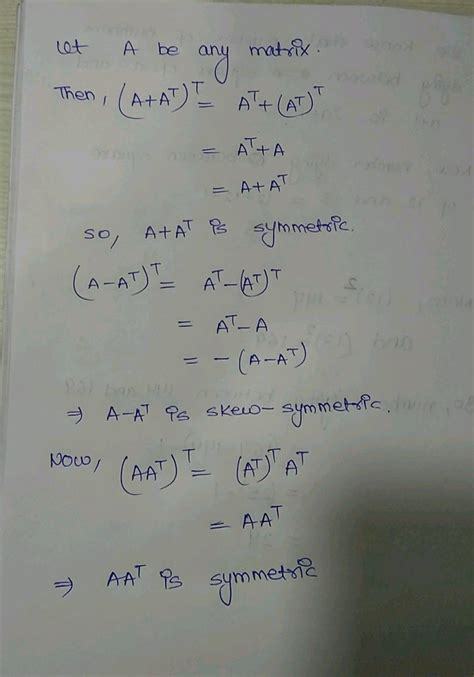 if a is a skew symmetric matrix and n is a positive integer then a n is