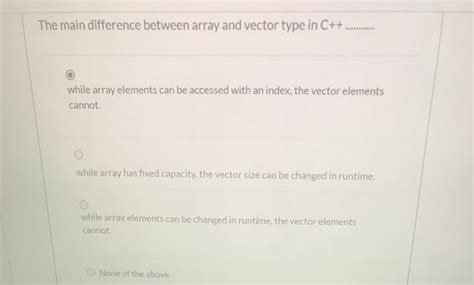 solved the main difference between array and vector type in