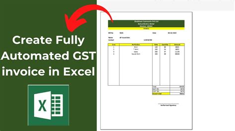 Automatic Invoice In Excel How To Create Gst Invoice In Excel
