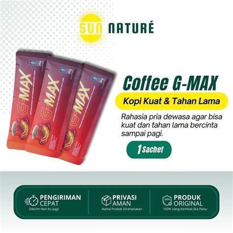 Jual Kopi Stamina Pria Dewasa Tahan Lama Original Bpom G Max Coffee Extra Ginseng 1 Sachet