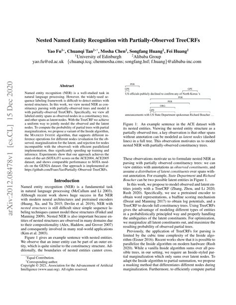 pdf nested named entity recognition with partially observed treecrfs