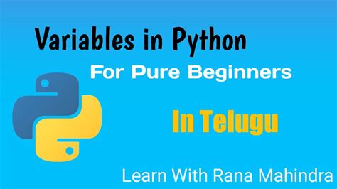 what are variables in python tutorial for beginners python in telugu python tutorial in