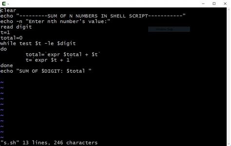 Sum Of N Numbers In Shell Script