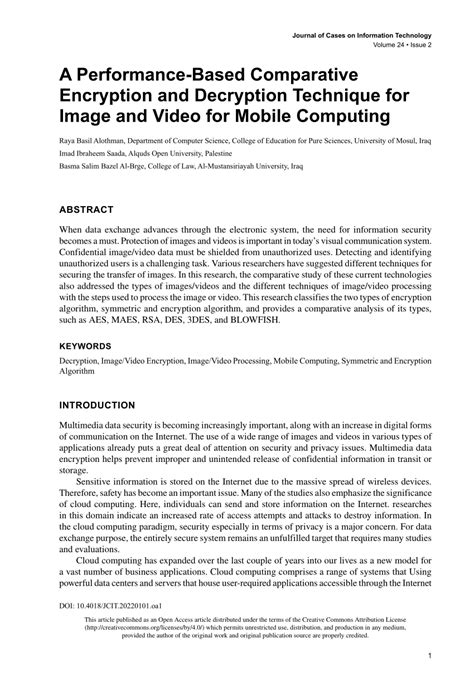 pdf a performance based comparative encryption and decryption technique for image and video