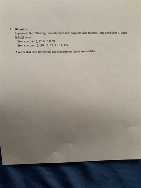 Solved 7 10 Points Implement The Following Boolean Function Chegg