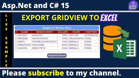 How To Export ASP NET GridView To Excel Step By Step Tutorial