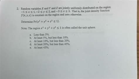 solved 2 random variables x and y and z are jointly