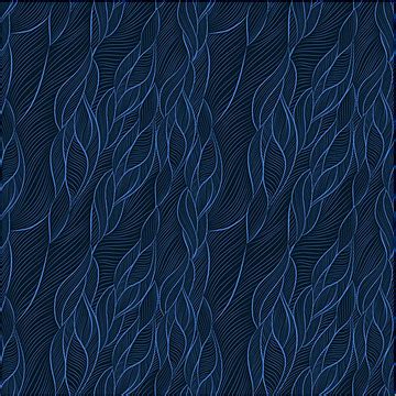 Hand Drawn Pattern With Waves Seamless Line Tile Vector Seamless Line