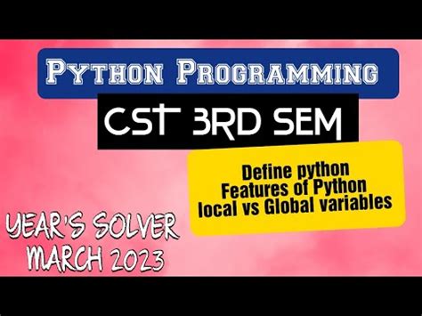 Python Features Of Python Local Variables Vs Global Variables In