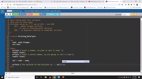 data types and dividing in pascal youtube
