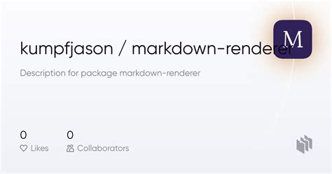kumpfjason markdown renderer description for package markdown renderer
