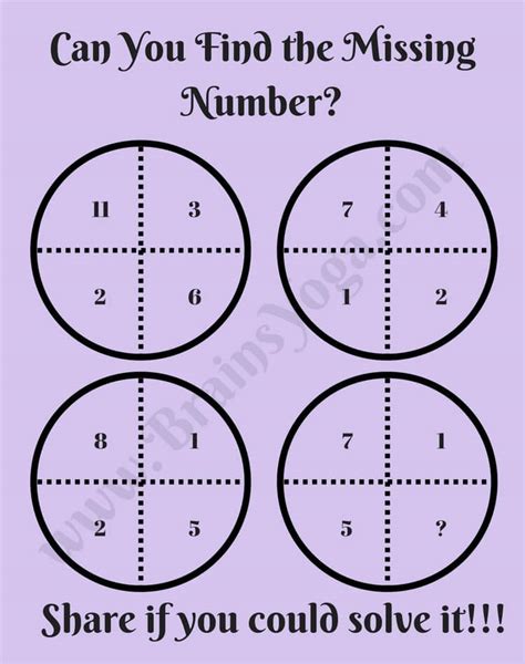 missing number picture maths puzzle for teens and adults