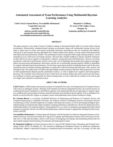 pdf automated assessment of team performance using multimodal bayesian learning analytics