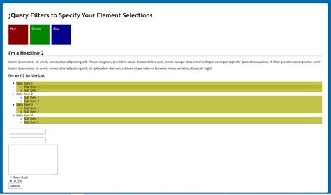 how to use jquery filters to specify your element selections scmgalaxy
