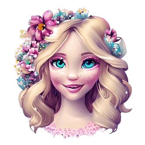 Magical Blonde Girl With Flower · Creative Fabrica
