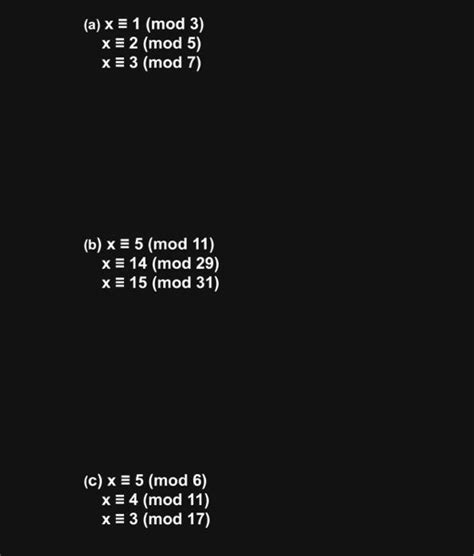 Solved A Xxx≡1mod3≡2mod5≡3mod7 B