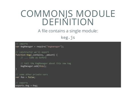 node js commonjs module specification and require js amd asynchronous module definition by