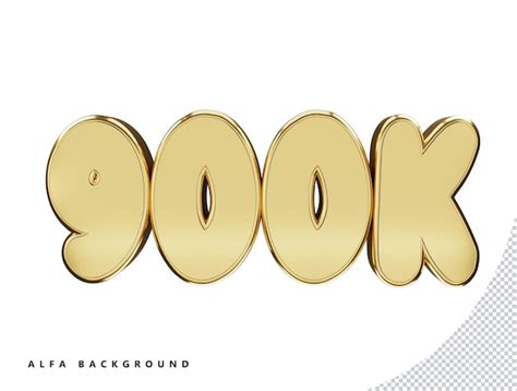 Premium PSD 900k Golden Number With 3d Rendering
