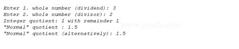 csharp write program to integer division and remainder