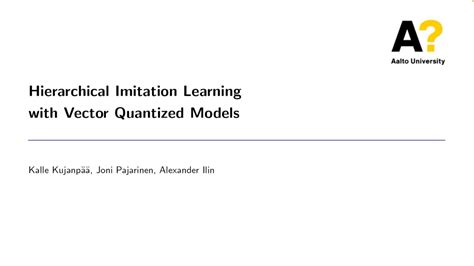 Alexander Ilin Hierarchical Imitation Learning With Vector Quantized
