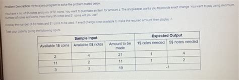 Solved Problem Description Write A Java Program To Solve Chegg