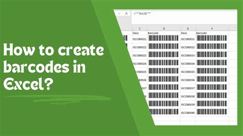 How To Create Barcodes In Excel Earn Excel