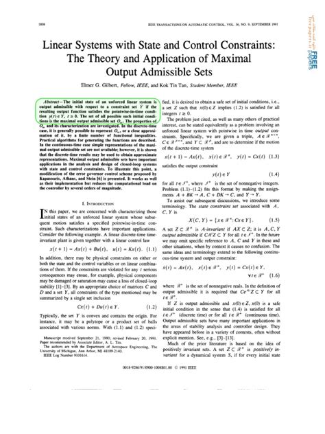 02 maximal output admissible set linear systems with state and control constraints download