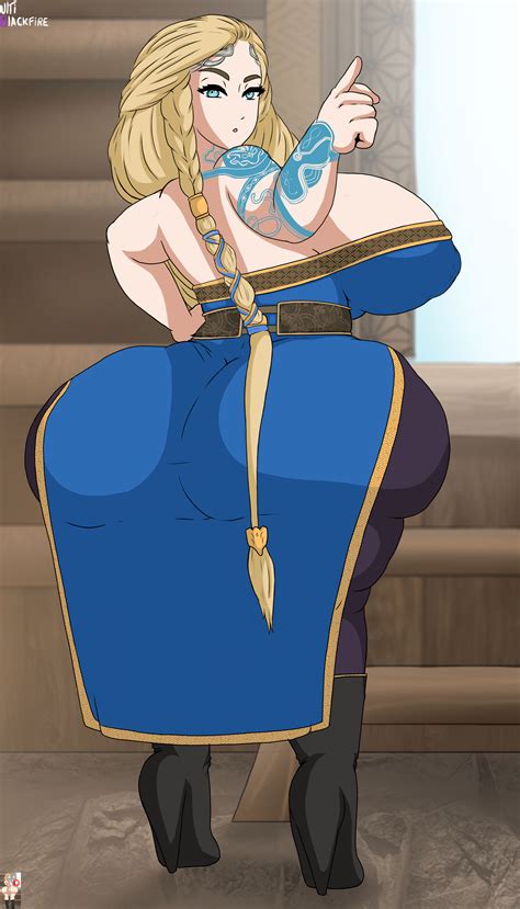Rule 34 1girls Aesir Norse Mythology Ass Back View Big Ass Big Breasts Big Butt Blonde Hair