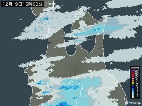 青森県の過去の雨雲レーダー 2023年12月09日 日本気象協会 tenki jp