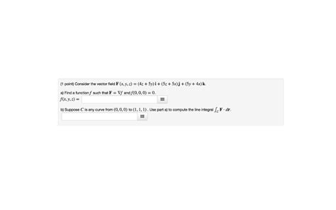 solved 1 point for each of the following vector fields f