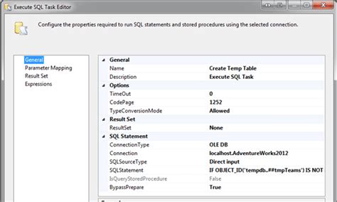 how to create a temp table in sql developer