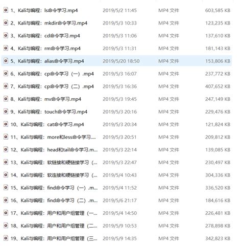 kali与编程：kali linux命令大全 在线视频教程 csdn程序员研修院