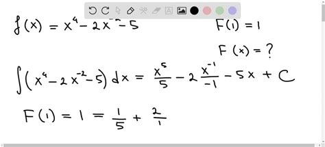 solved for the function f given below find the antiderivative f that satisfies f 1 1 f x
