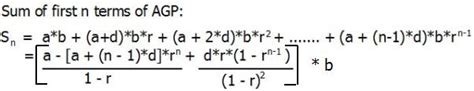sum of arithmetic geometric sequence geeksforgeeks