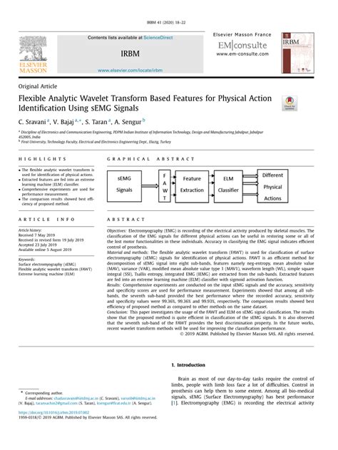 pdf flexible analytic wavelet transform based features for physical action identification