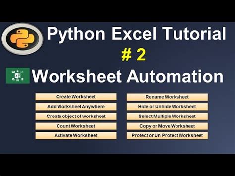Python Excel Automation Excel Sheet Automation With Python Youtube