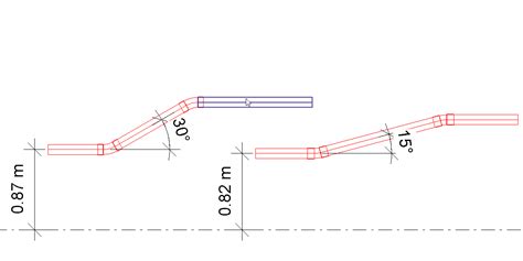 1つの配管の高さを変更すると、revitの枝全体が垂直方向に移動します