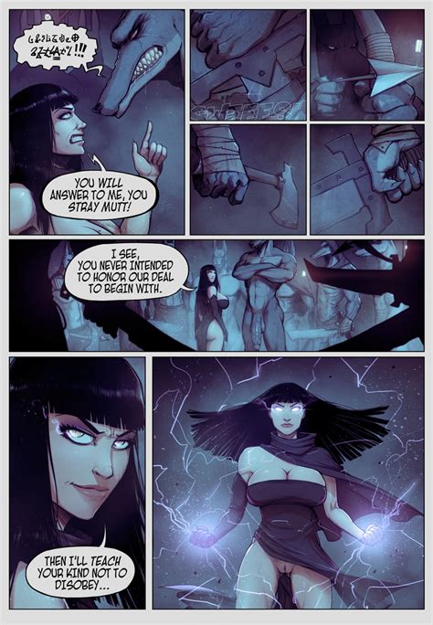 Rule 34 1girls 7monsters Anubian Jackal Big Breasts Blunt Bangs Breasts Cleavage Comic Devil