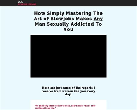 Jacks Blowjob Lessons How To Give The Best Blowjob In The World The Weight Loss Routine