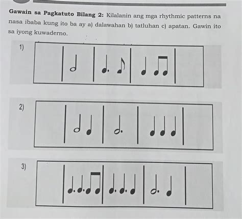 Gawain Sa Pagkatuto Bilang 2 Kilalanin Ang Mga Rhythmic Patterns Na