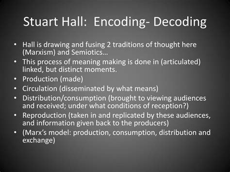 Ppt Stuart Hall Encoding Decoding Powerpoint Presentation Free