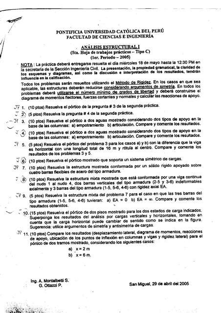 Análisis Estructural 1 Teoría Ejercicios Problemas Y Exámenes Resueltos Udocz