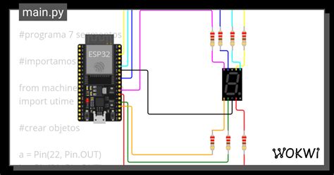 practica tarea 7 segmentos wokwi esp32 stm32 arduino simulator