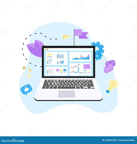 Data Analysis Design Concept Graph Diagram Statistics On Laptop