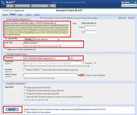 how to perform an ncbi nucleotide blast search the sequencing center gambaran