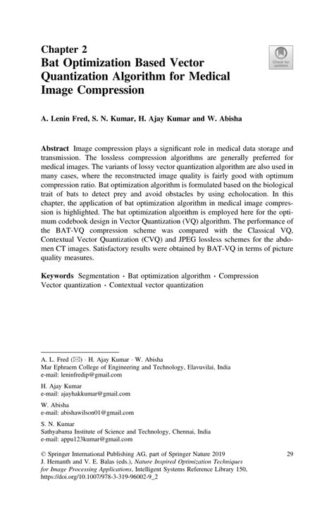 pdf bat optimization based vector quantization algorithm for medical image compression